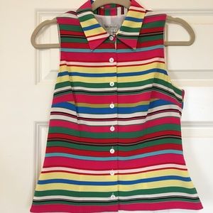 Worth | Tops | Worth Sleeveless Striped Colorful Cutaway Top | Poshmark